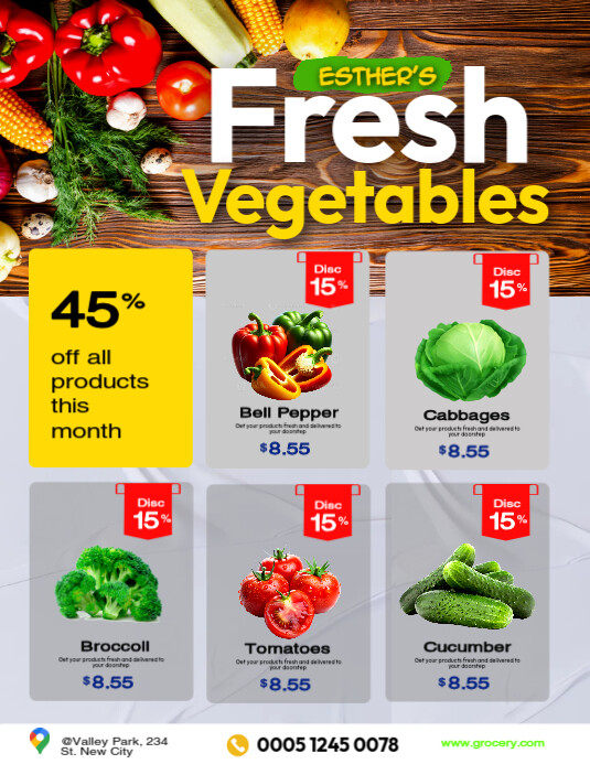 Fresh Vegetables products flyer templates | PosterMyWall