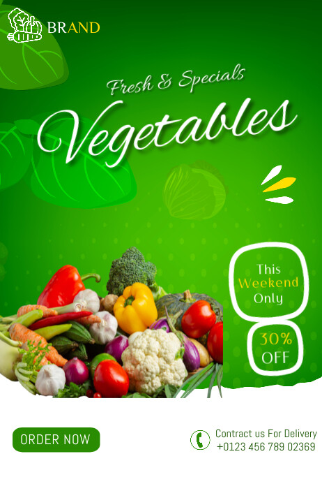 Plantilla de Fresh Vegetables Template Poster | PosterMyWall
