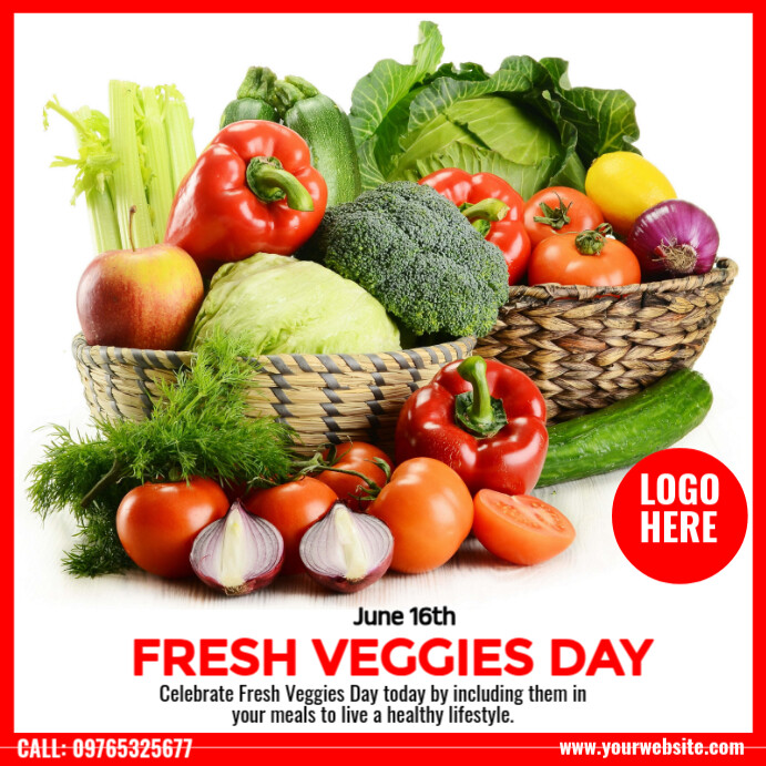 Fresh Veggies Day template | PosterMyWall