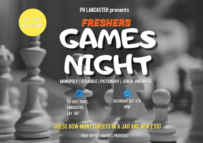 Freshers Games Night Template | PosterMyWall