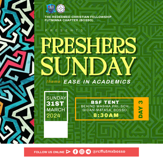 FRESHERS SUNDAY Template | PosterMyWall