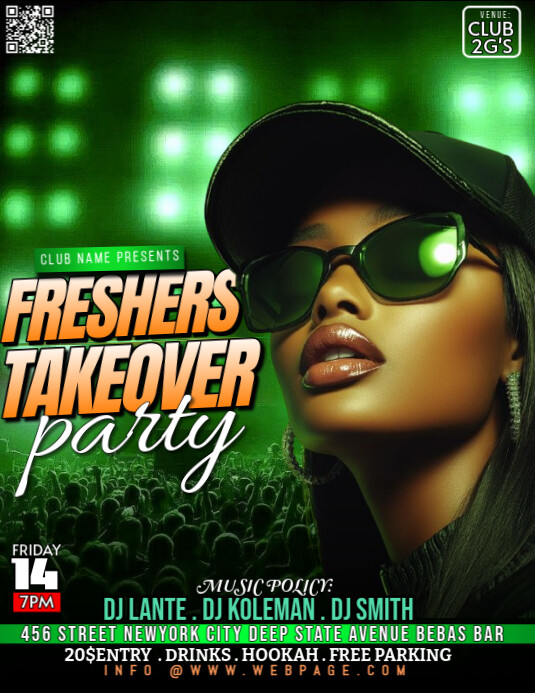 Copy of Freshers Takeover Party Flyer (us Letter) | PosterMyWall