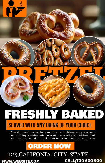 Freshly baked pretzel design template | PosterMyWall