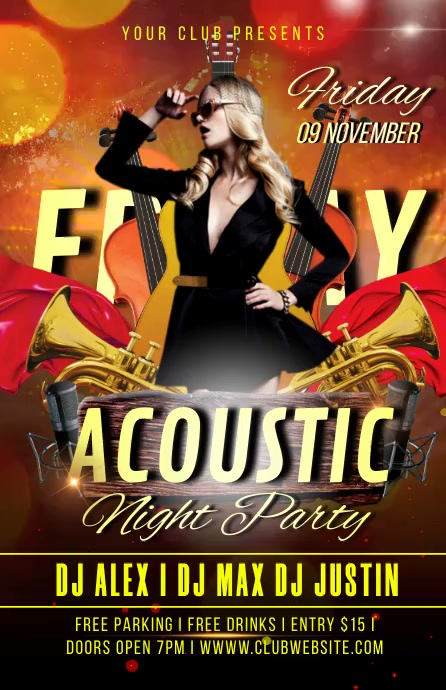 Plantilla de La Fiesta de La Noche Acústica Del Viernes | PosterMyWall
