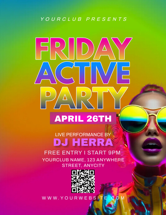 Plantilla de Friday Active Party | PosterMyWall