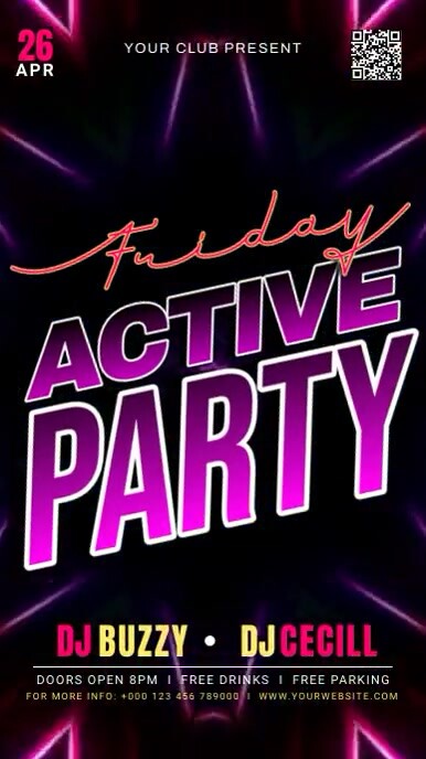 Plantilla de Friday Active Party | PosterMyWall