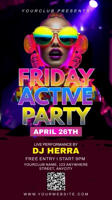 Plantilla de Friday Active Party | PosterMyWall