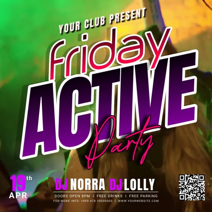 Friday Active Party Template | PosterMyWall