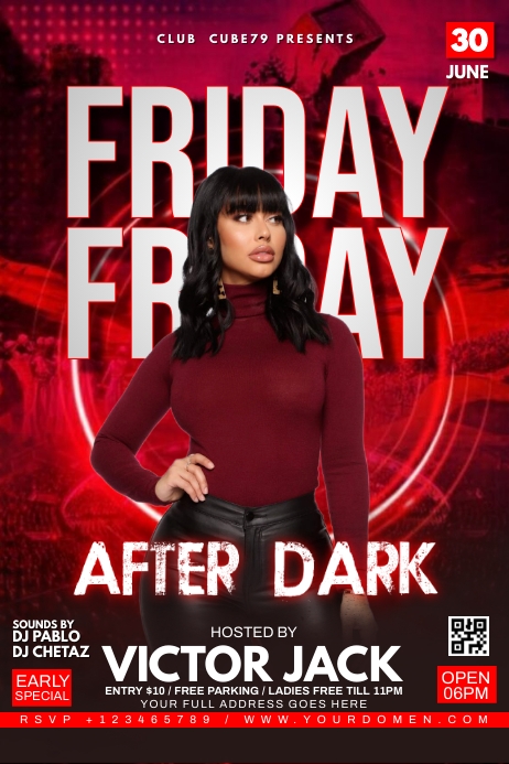 Friday After Dark (1) Template | PosterMyWall
