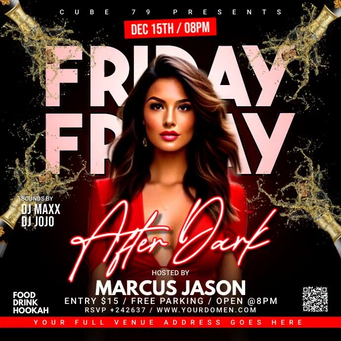 Plantilla de Friday after dark | PosterMyWall