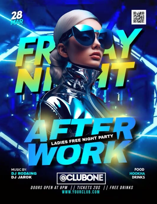 Friday After Work Night Party Video Flyer Flyer (us Letter) Template ...