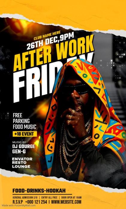 FRIDAY AFTER WORK PARTY Template | PosterMyWall