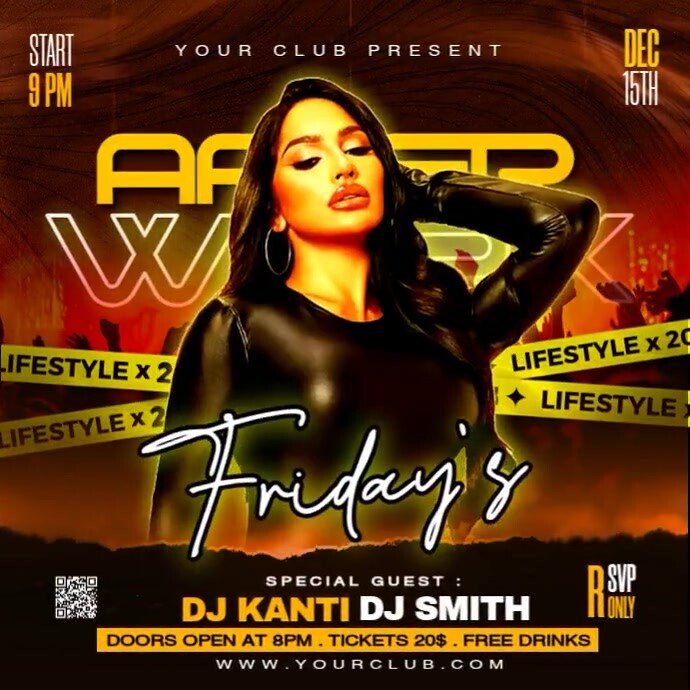 Friday After Work Party Flyer Template | PosterMyWall
