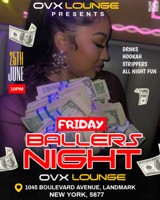 Friday ballers night party Template | PosterMyWall