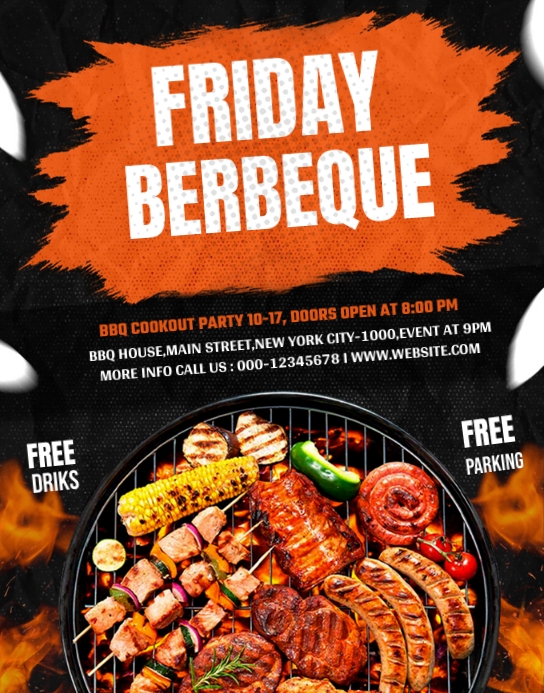 Selebaran Barbekyu Jumat Templat | PosterMyWall