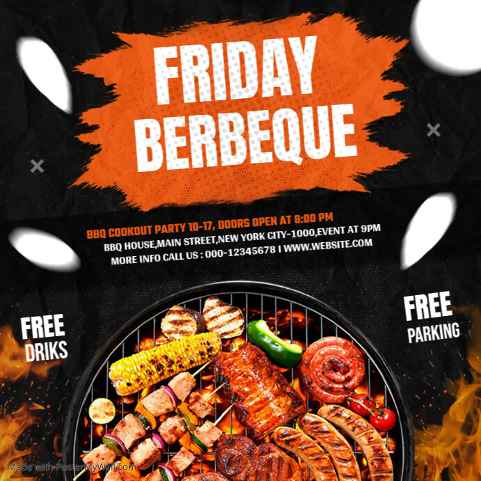 Copy of Friday Barbecue flyer | PosterMyWall