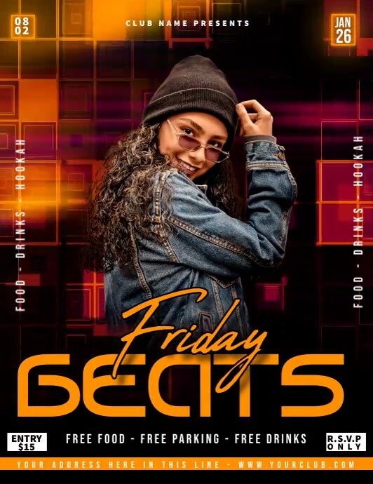 Friday Beats Club Template | PosterMyWall