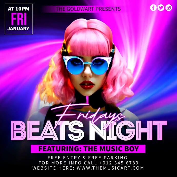 Friday Beats Night Template | PosterMyWall