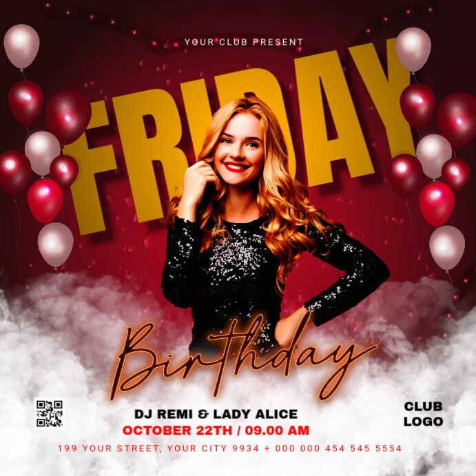 Copy of Friday Birthday Party | PosterMyWall
