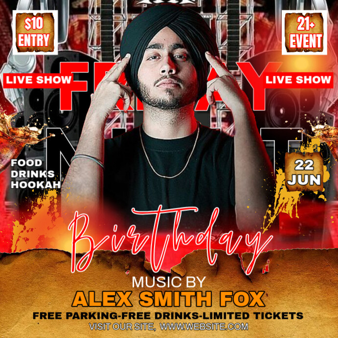 Friday birthday party Template | PosterMyWall