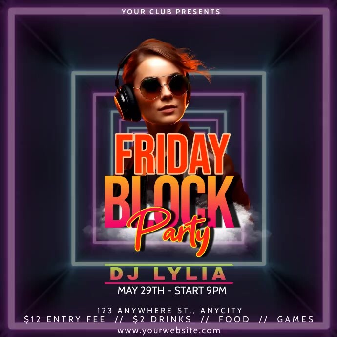 Plantilla de Friday Block Party | PosterMyWall