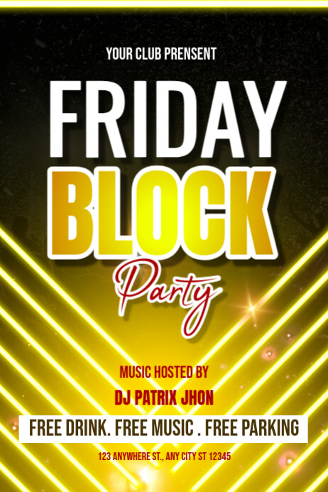 Modèle Friday block party | PosterMyWall