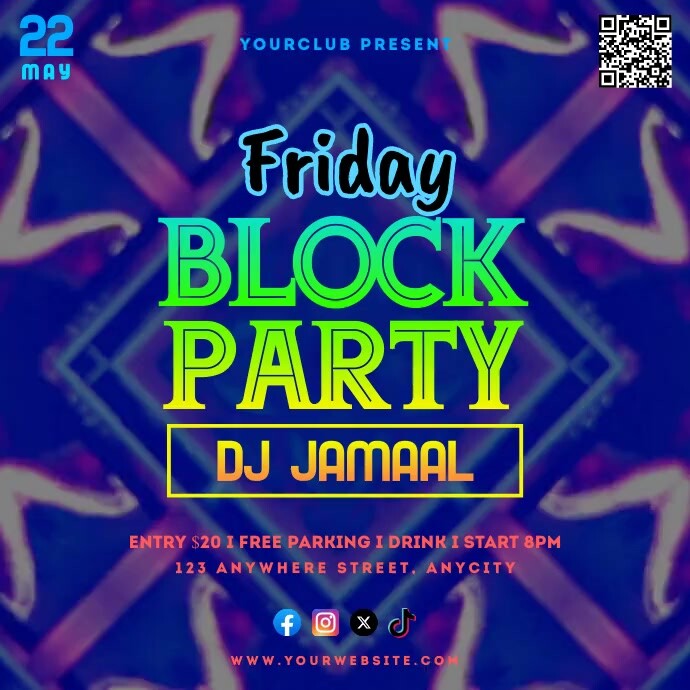 Plantilla de Friday Block Party | PosterMyWall