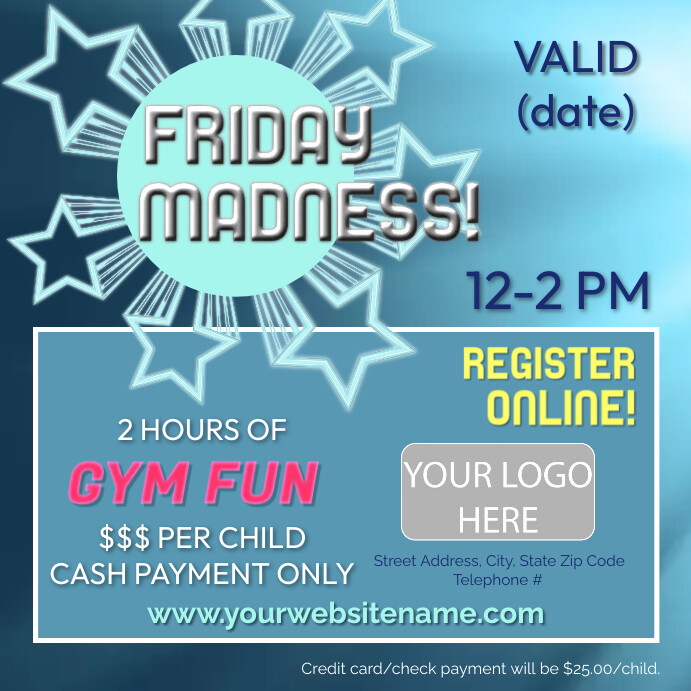 FRIDAY CASH MADNESS Template | PosterMyWall
