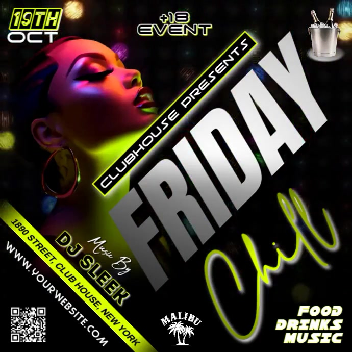 FRIDAY CHILL NIGHT PARTY TEMPLATE | PosterMyWall