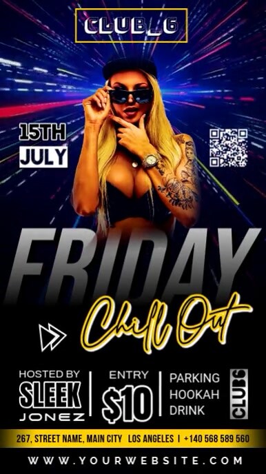 FRIDAY CHILL OUT PARTY FLYER TEMPLATE | PosterMyWall