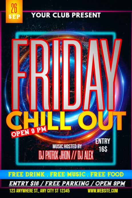 Friday chill out poster Template | PosterMyWall