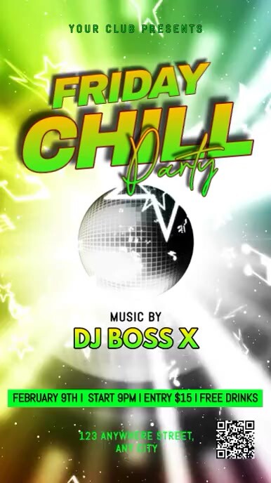 Plantilla de Friday Chill Party | PosterMyWall