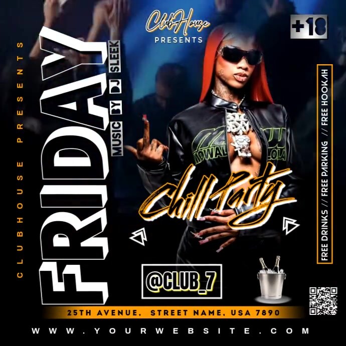 FRIDAY CHILL PARTY FLYER TEMPLATE POSTER | PosterMyWall