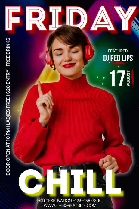 Plantilla de Friday Chill Paty Template | PosterMyWall