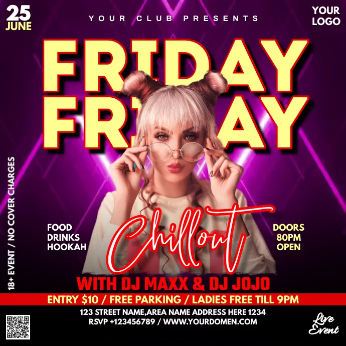 Friday Chillout Template | PosterMyWall