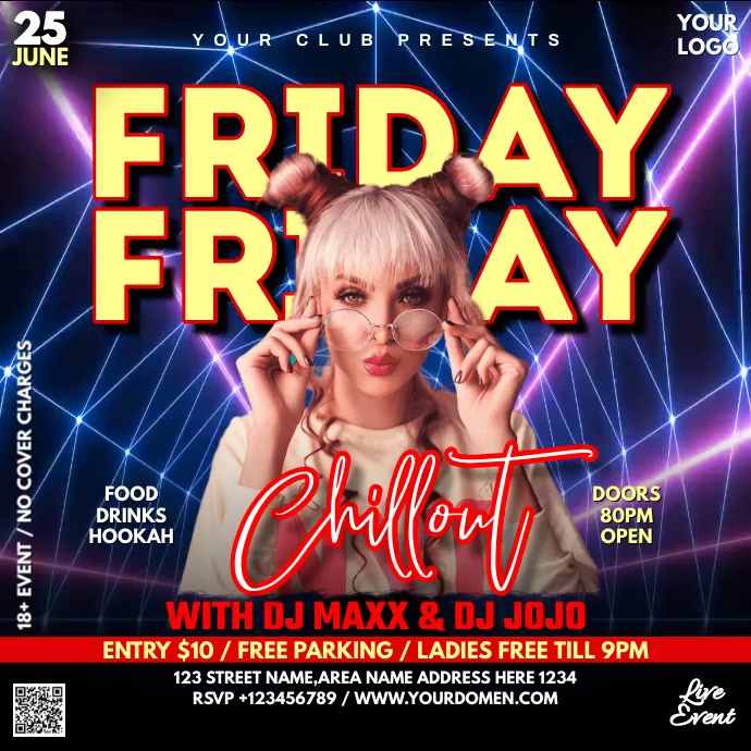 Friday Chillout Template | PosterMyWall