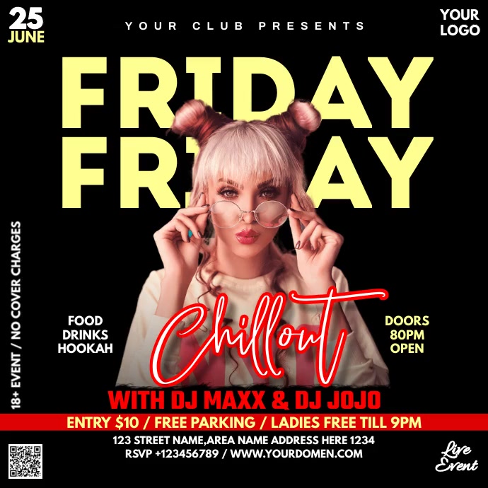 Friday Chillout Template | PosterMyWall