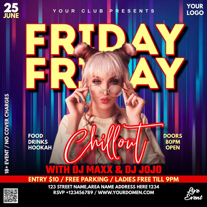 Friday Chillout Template | PosterMyWall