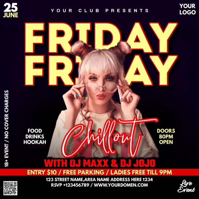 Friday Chillout Template | PosterMyWall