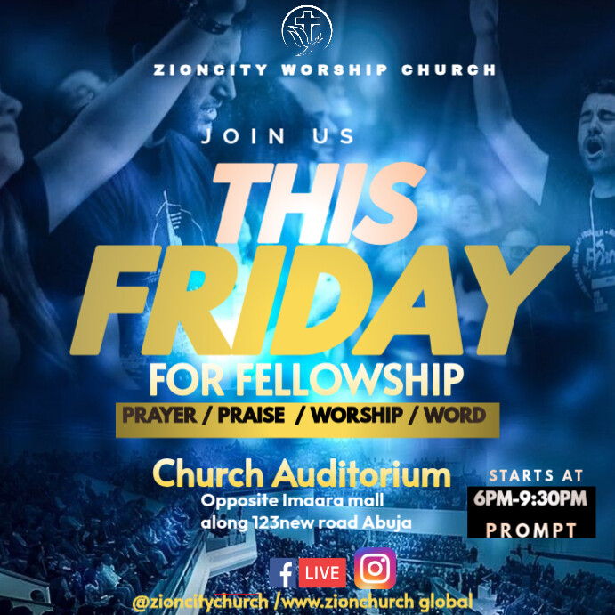 Friday church service Template | PosterMyWall