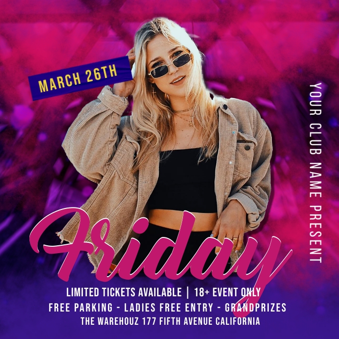 Friday Club Template | PosterMyWall