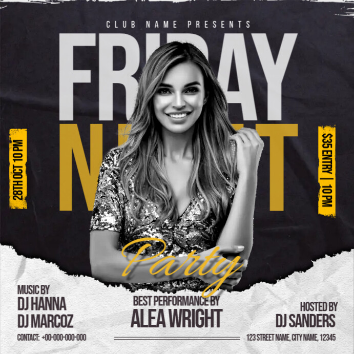 Friday Club Template | PosterMyWall