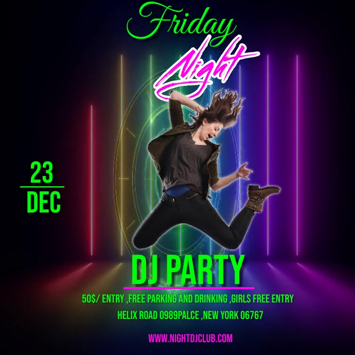Friday Club Night Party Template | PosterMyWall