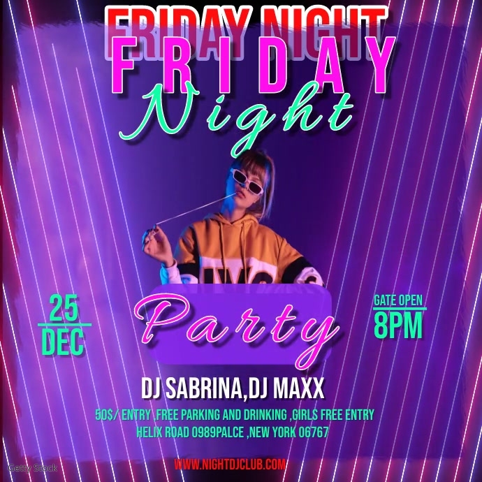 Friday Club Night Party Template | PosterMyWall