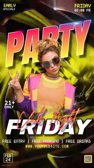 Friday Club Night Video Template | PosterMyWall