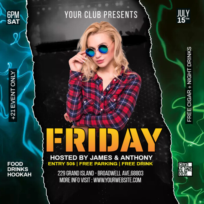 Friday Club Party Ads Template | PosterMyWall