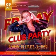 Friday Night Club Party Social Media Template | PosterMyWall