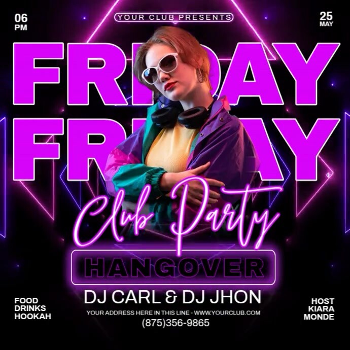 Friday Club Party Template | PosterMyWall