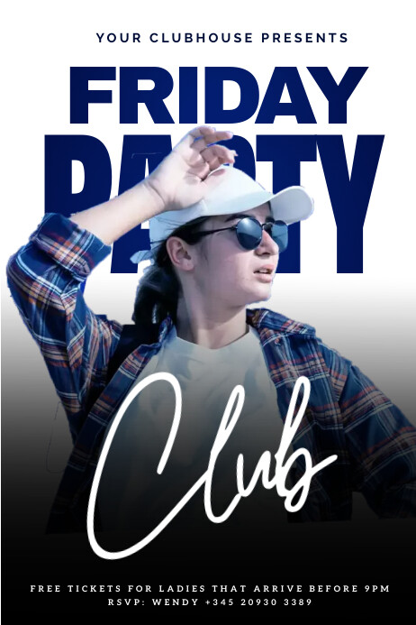 FRIDAY CLUB PARTY Template | PosterMyWall