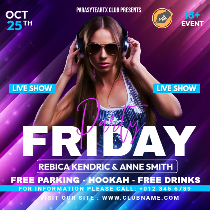 Friday Club Party Template | PosterMyWall